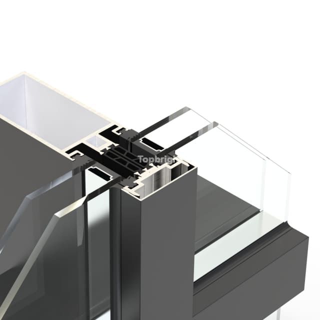 Face Width 70mm Thermal Break Mullion/transom Curtain Wall System TB70 FCW