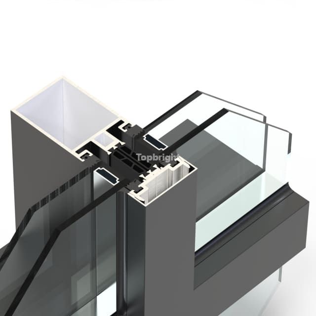 Face Width 50mm High Thermal Insulation Mullion/transom Curtain Wall ...