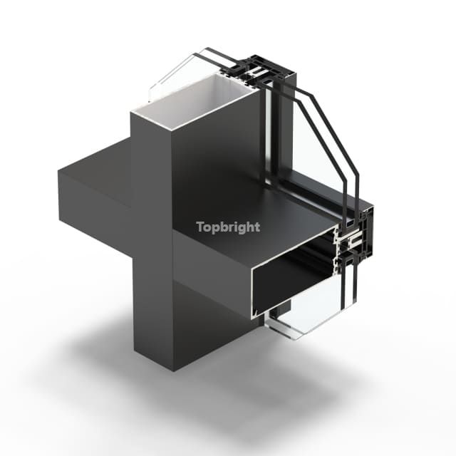 Face Width 70mm Thermal Break Mullion/transom Curtain Wall System TB70 FCW